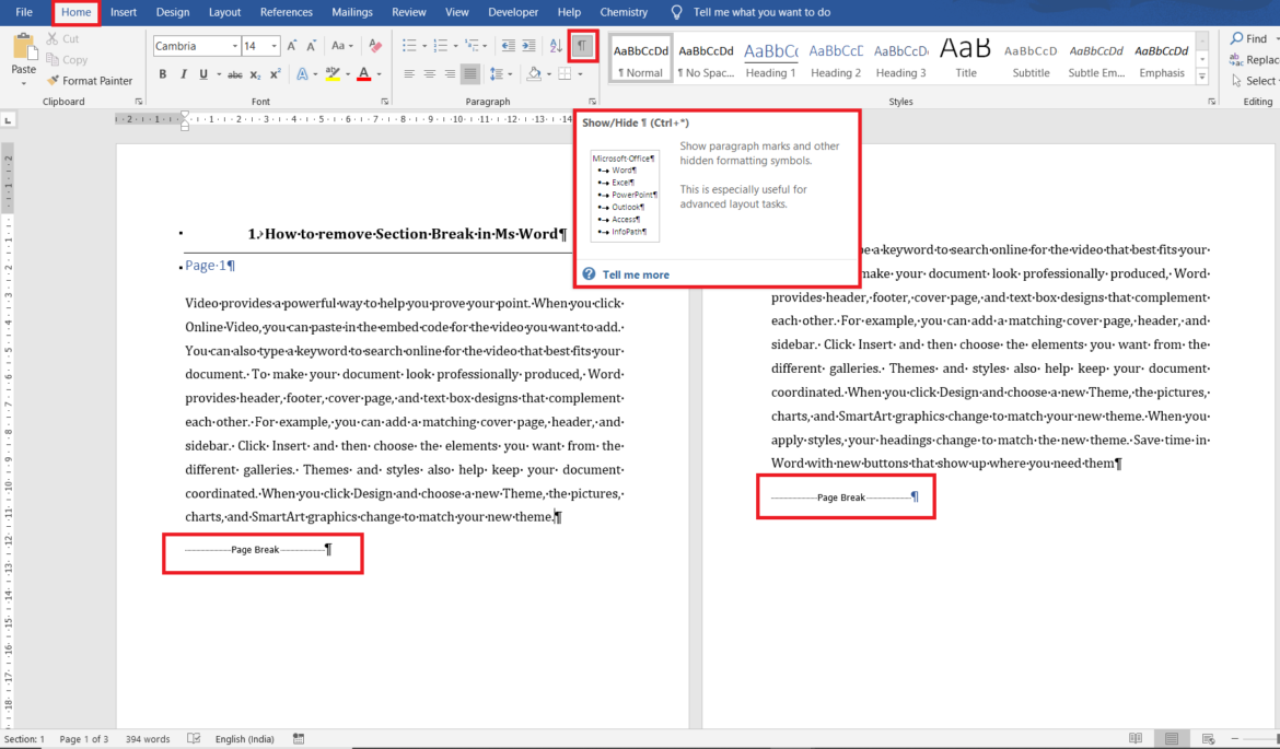 How to remove page break in Word - PickupBrain: Be Smart