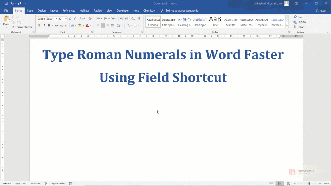 How to quickly type Roman Numerals in Word - PickupBrain