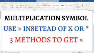 How to insert multiplication (×) symbol in Word? - PickupBrain: Be Smart
