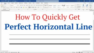 Simple trick to insert horizontal line in Word - PickupBrain: Be Smart