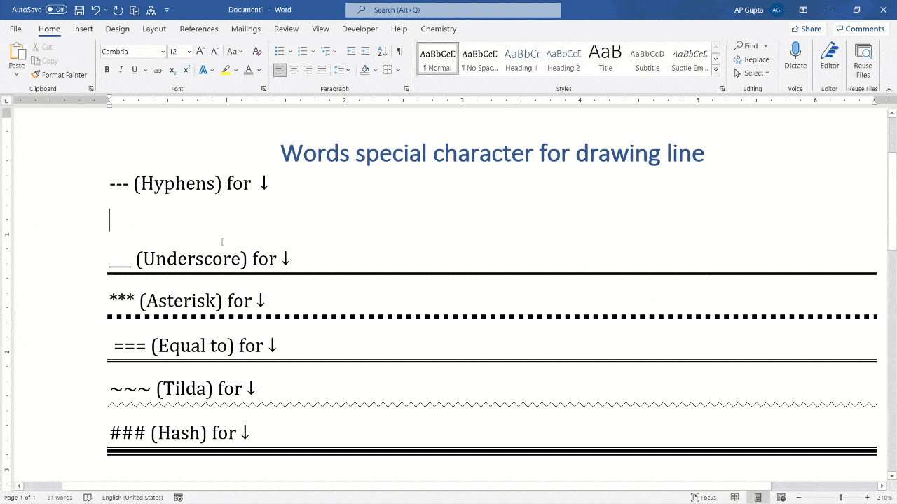 Simple Trick To Insert Horizontal Line In Word PickupBrain Be Smart