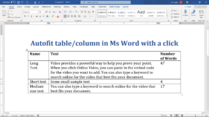 How to autofit column width of Ms Word Table - PickupBrain: Be Smart