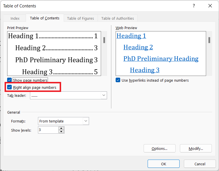 How To Right Align Page Numbers In Table Of Contents Of Ms Word 2021 