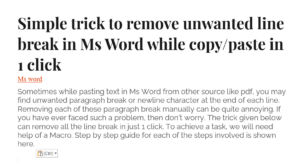 Ms Word shortcut to paste without formatting - PickupBrain: Be Smart