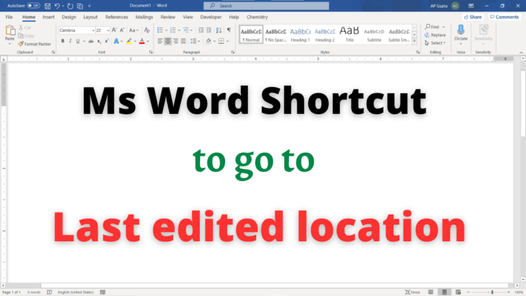 How to Go to the Last Edit Location in Your Word Document