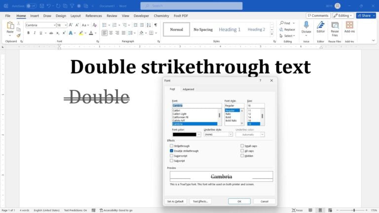 How to Double Strikethrough Text in MS Word - PickupBrain: Be Smart