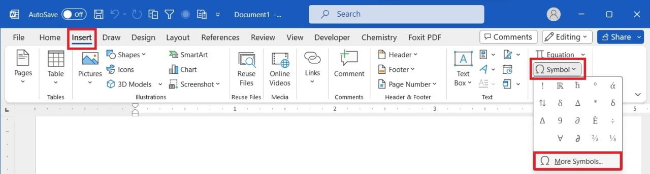 How to insert Euro (€) Symbol in MS Word