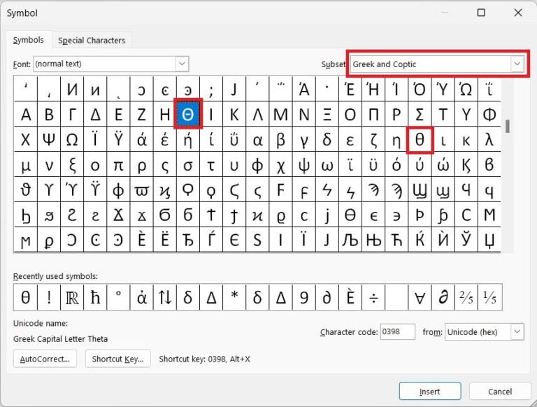 Theta (θ) in Word: 5 methods & shortcut you must know - PickupBrain: Be ...