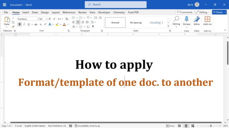 How to Apply a Word Template to an Existing Word Document