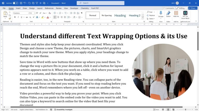 Understanding Different Types Text Wrapping Options in MS Word Understanding Different Types Text Wrapping Options in MS Word