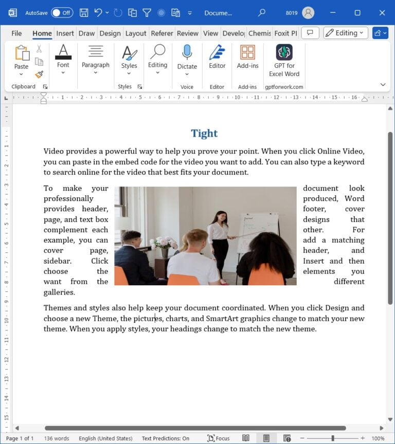 Understanding Different Types Text Wrapping Options in MS Word