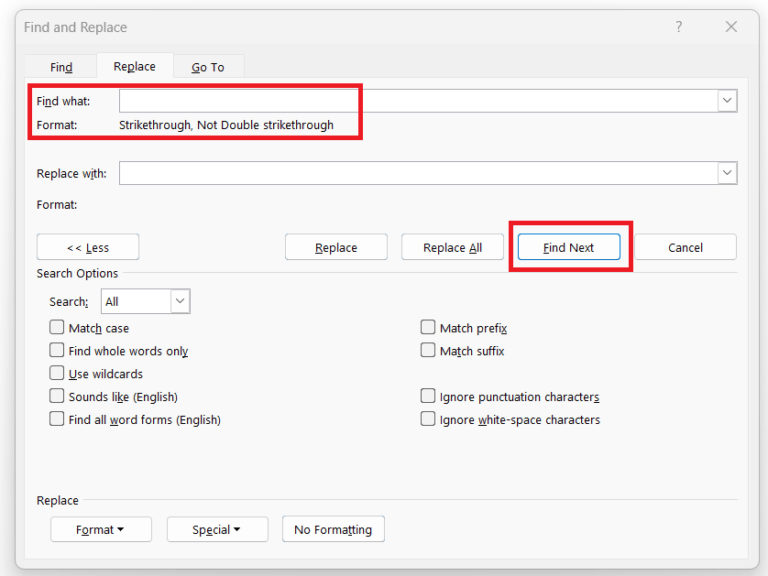 How to find Strikethrough Text in Microsoft Word - PickupBrain: Be Smart