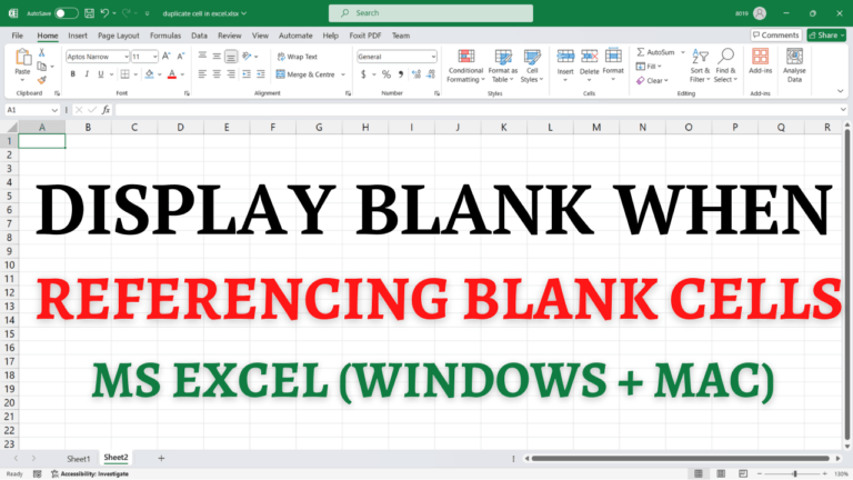How To Display Blank When Referencing Blank Cells In Excel 7 Methods Pickupbrain Be Smart