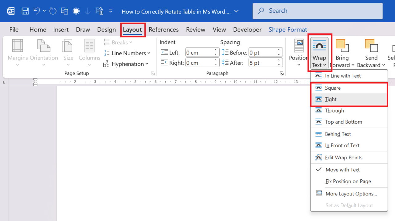 How to Correctly Rotate a Table in Microsoft Word Without Losing ...